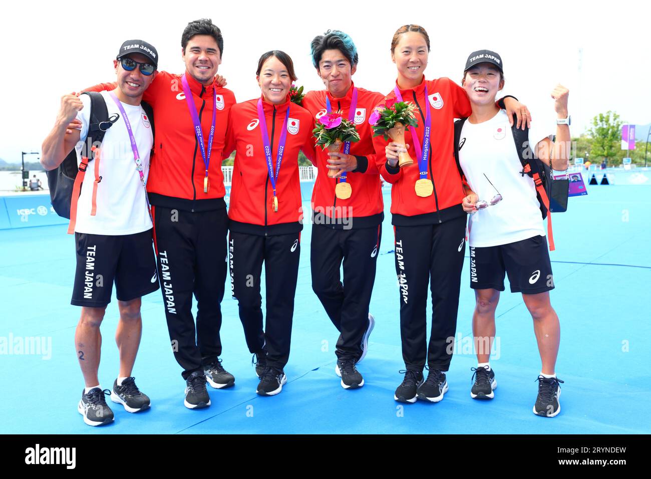 Jieshou, China. 2nd Oct, 2023. (L-R) Makoto Odakura, Kenji Nener, Yuko ...