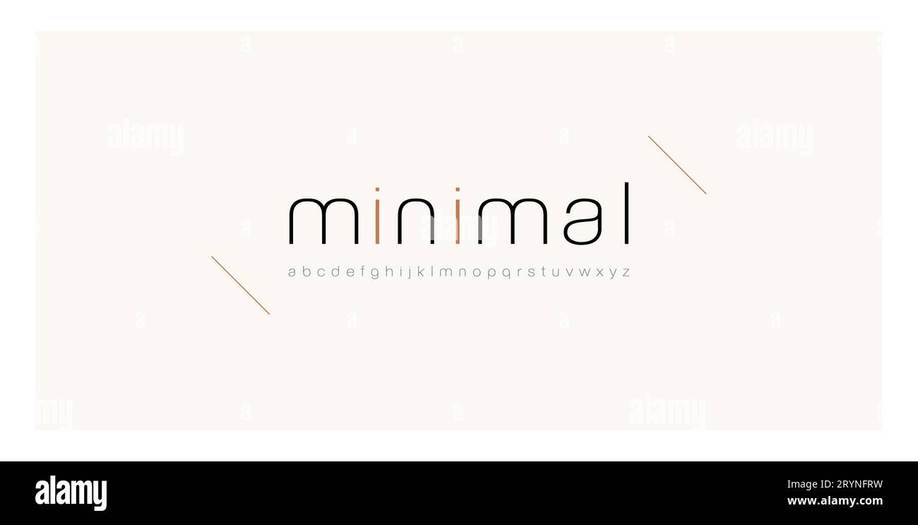 Thin line font vector vectors hi-res stock photography and images - Alamy