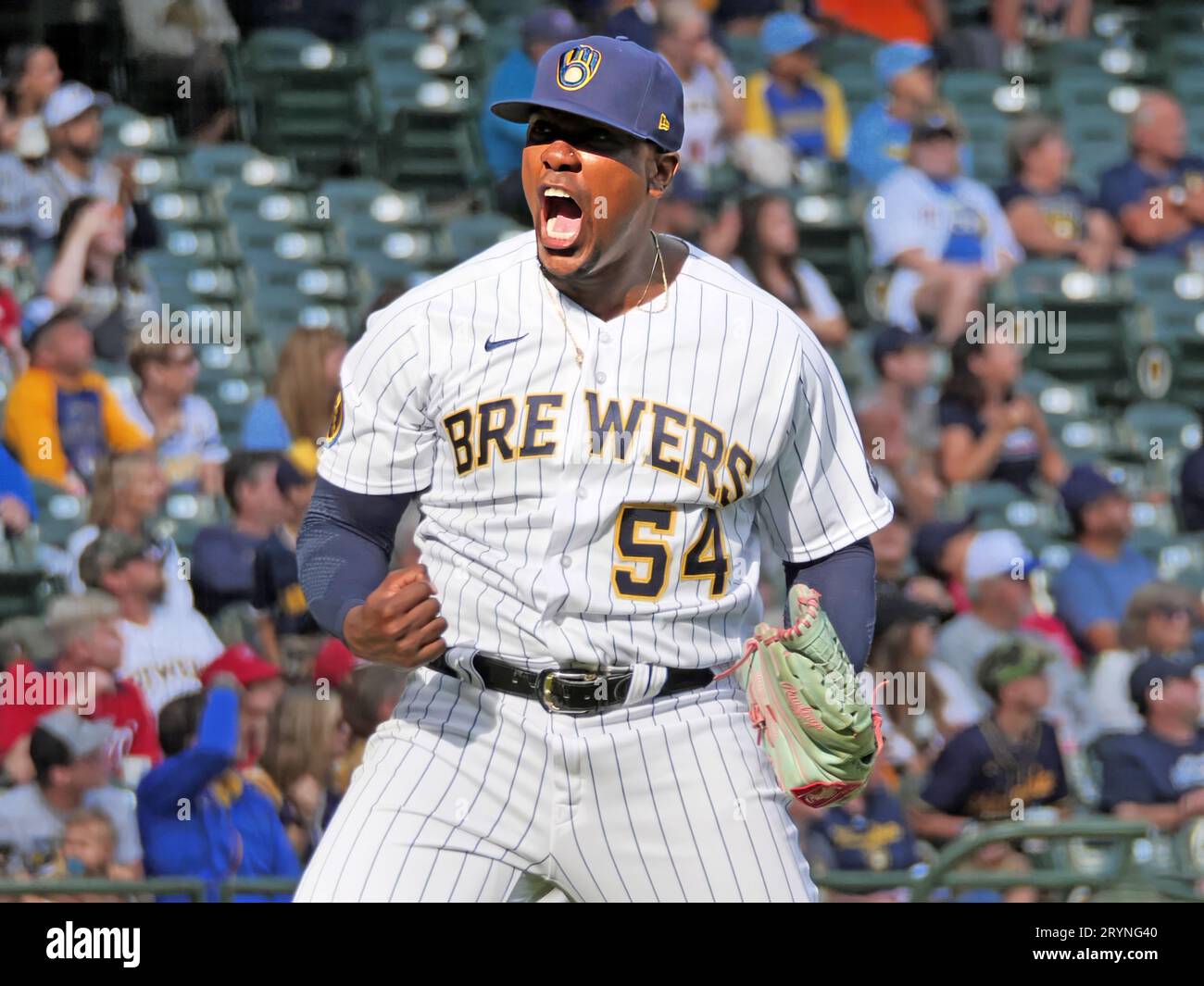 Milwaukee, WI USA; against the Washington Nationals relief pitcher ...