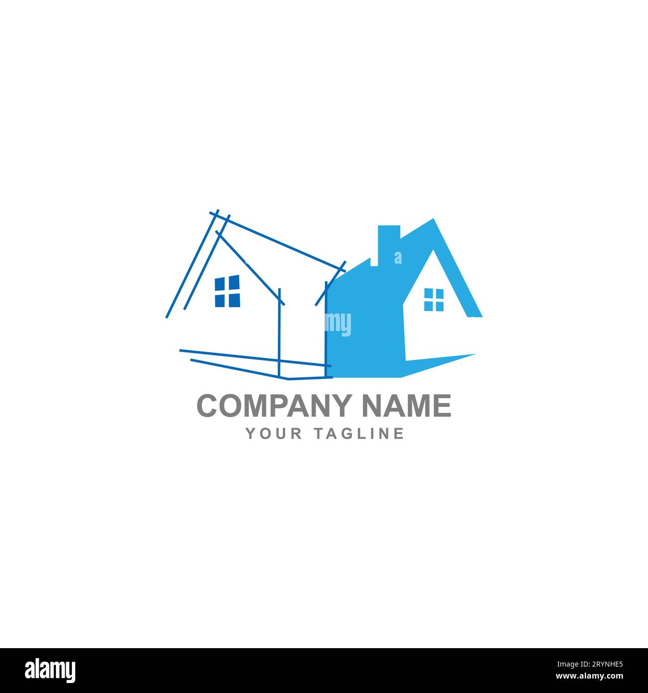 Flat Vector home Logo Design Template Element for Construction ...