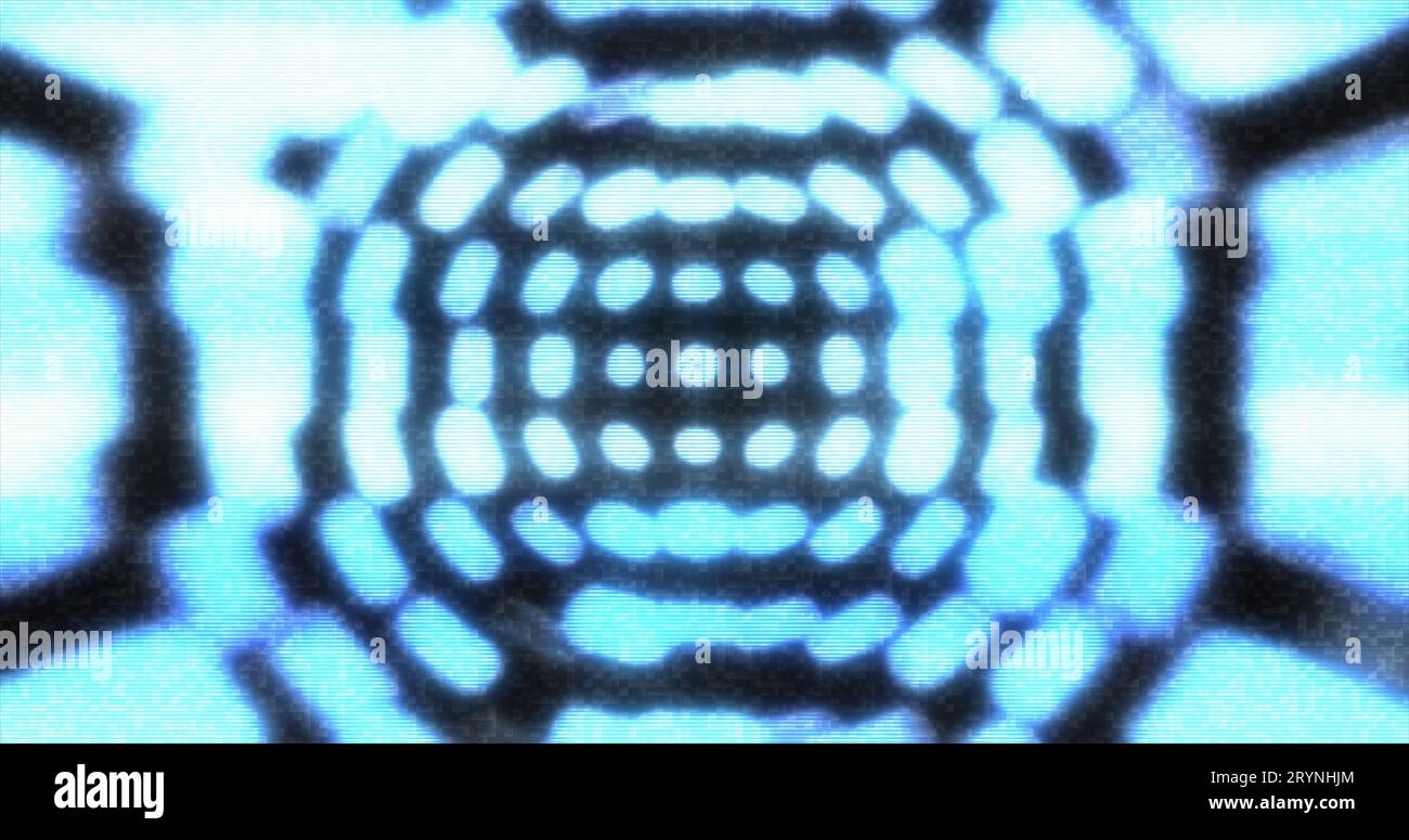 Abstract background of bright blue glowing energy magic radial circles ...
