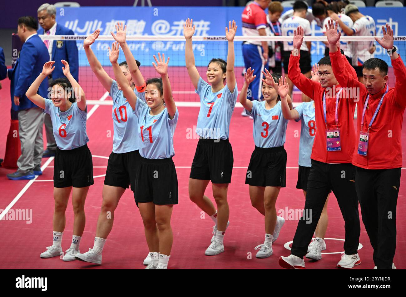 Jinhua, China's Zhejiang Province. 2nd Oct, 2023. Team China celebrate ...