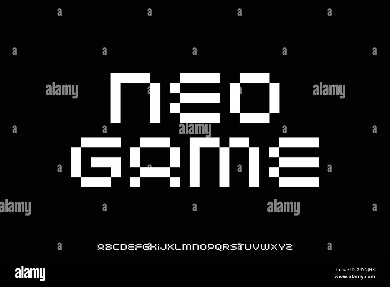 Pixel alphabet isolated digital font Stock Vector Images - Alamy