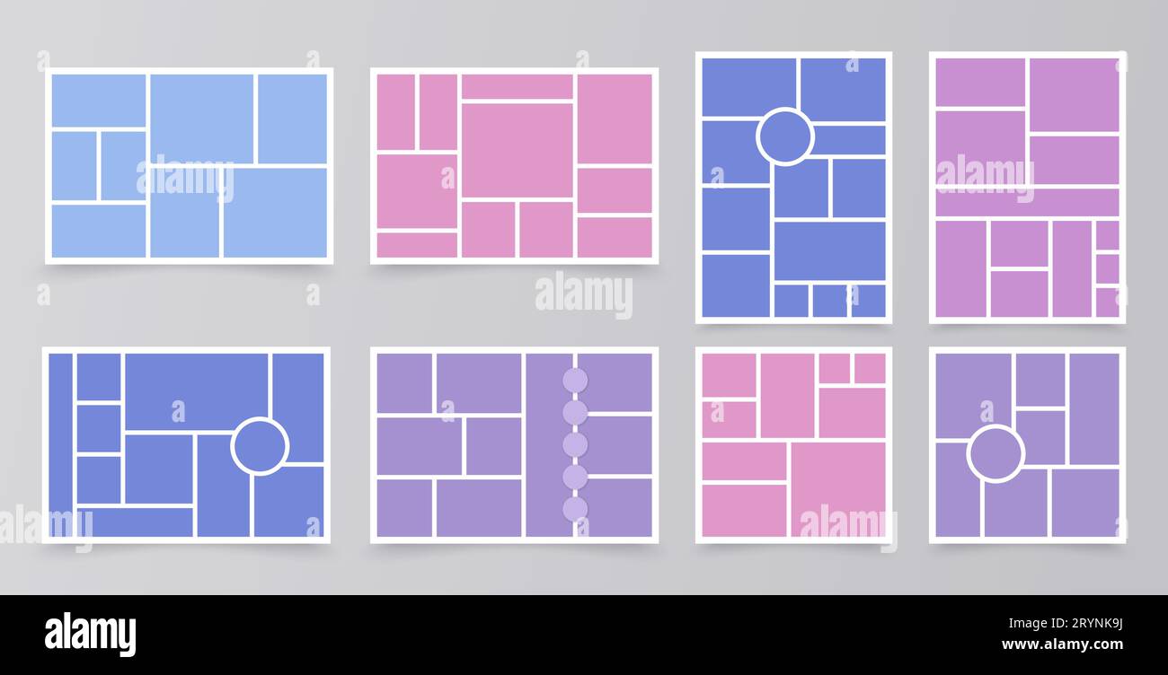 Moodboard Grid Collage Template Mood Board Banner Montage Photo