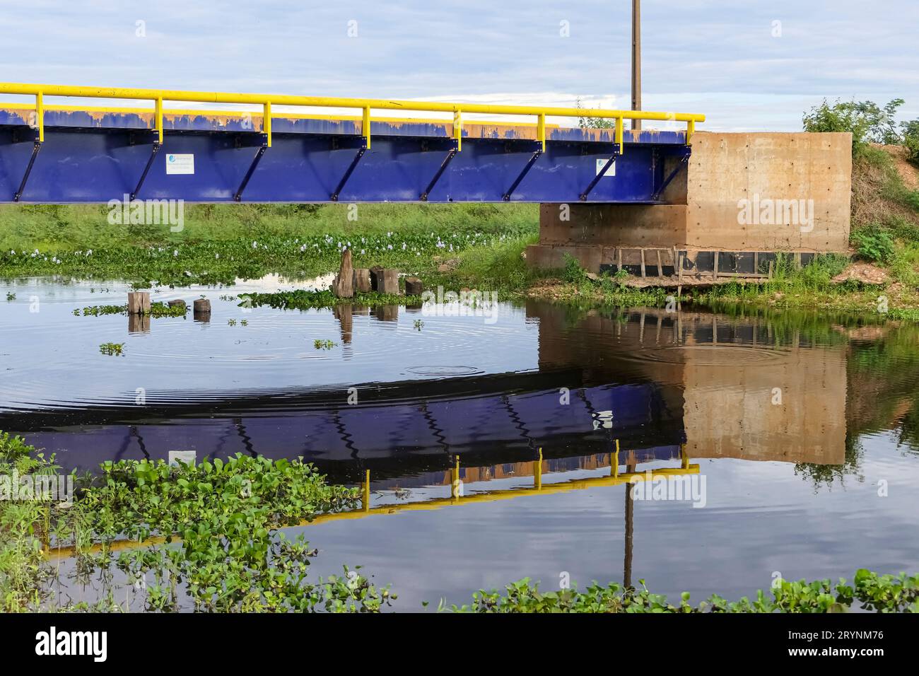 New steel bridge of the Transpantaneira crossing a river in the North ...