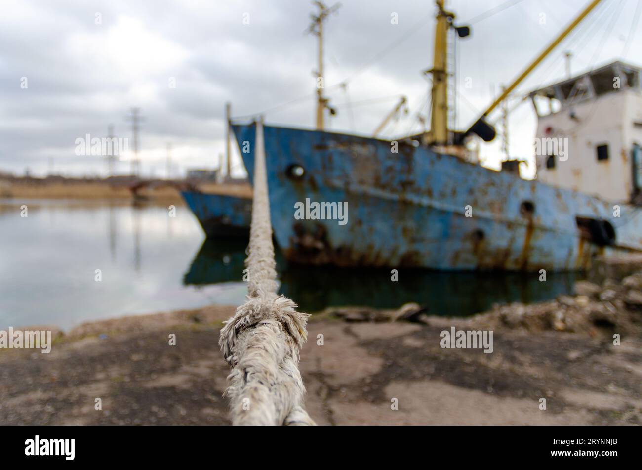 Old ship ran aground in Ukraine Stock Photo - Alamy