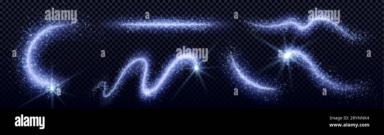 White magic energy swirls isolated on transparent background. Vector ...