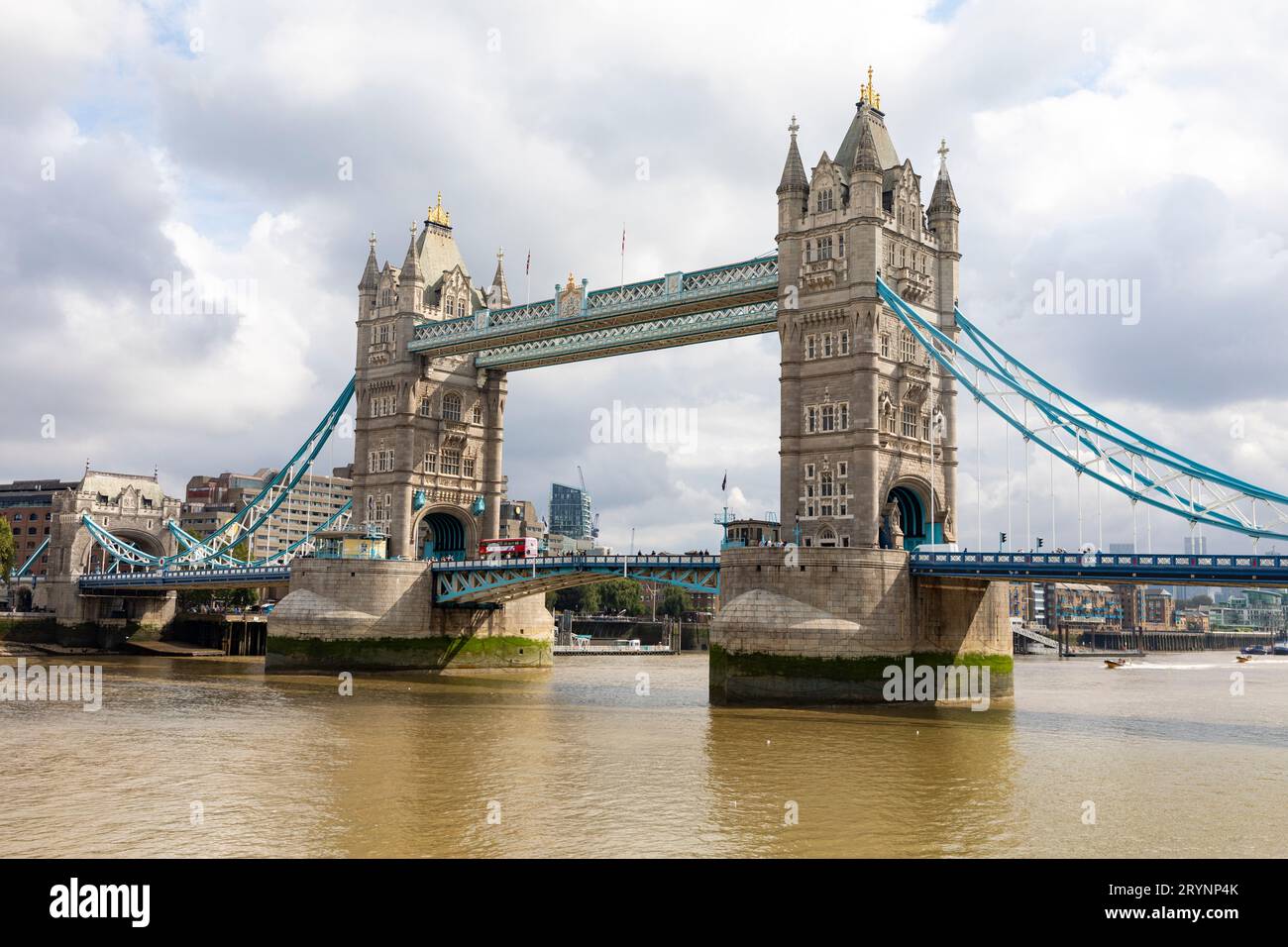 Iconic Tower Bridge in London across the River Thames, a 19th century ...