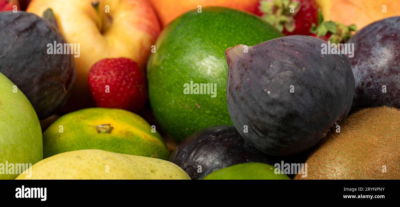 Huge group of fresh fruits. Group of mixed fruits. Shot in a studio ...