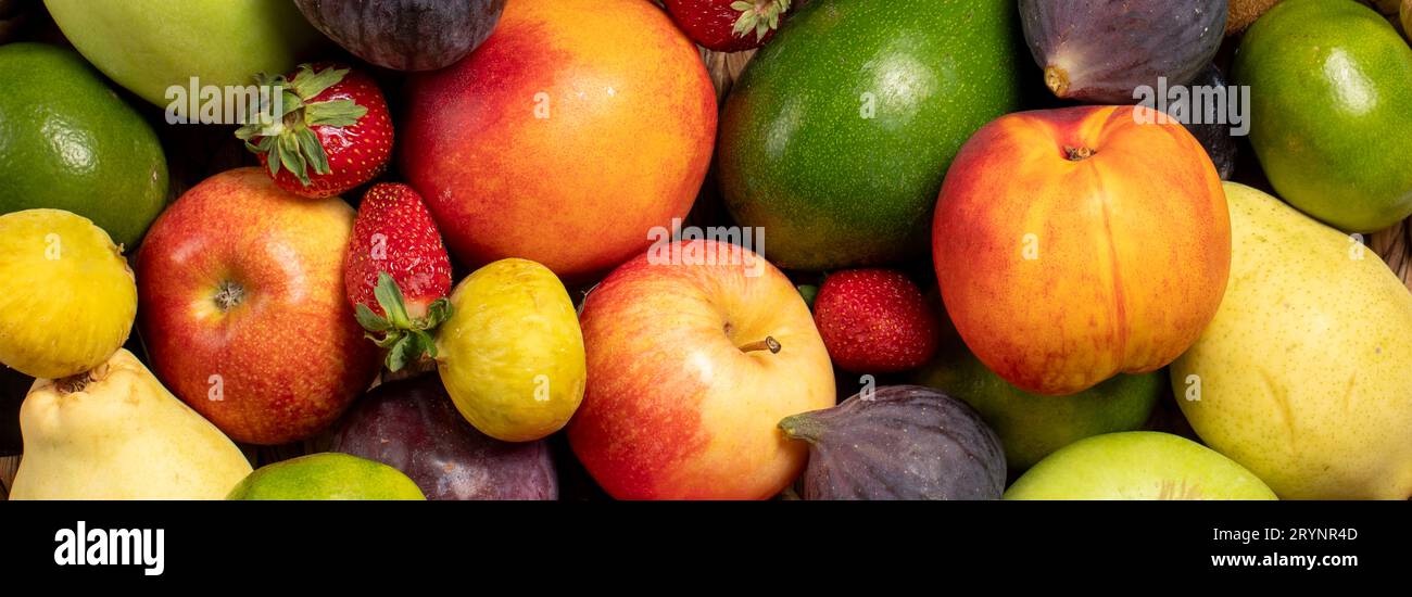 Huge group of fresh fruits. Group of mixed fruits. Shot in a studio ...