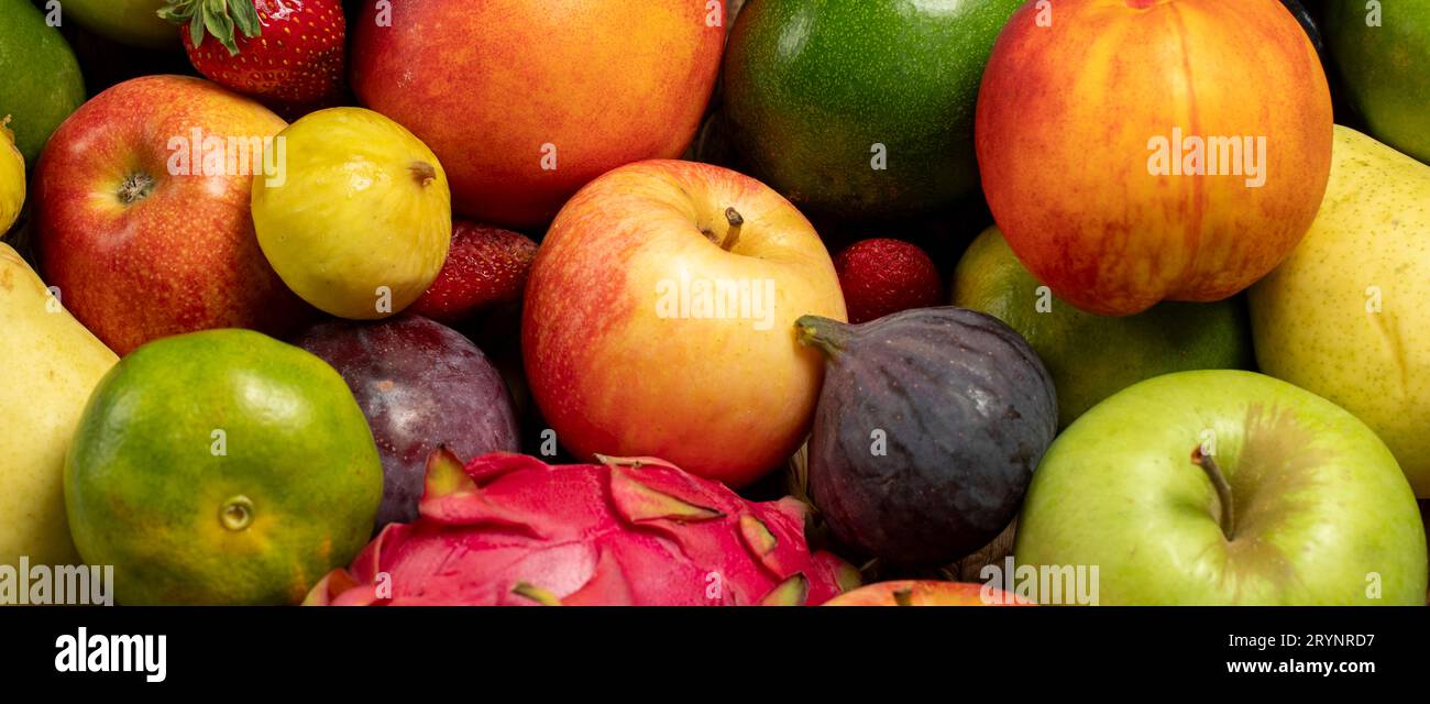 Huge group of fresh fruits. Group of mixed fruits. Shot in a studio ...