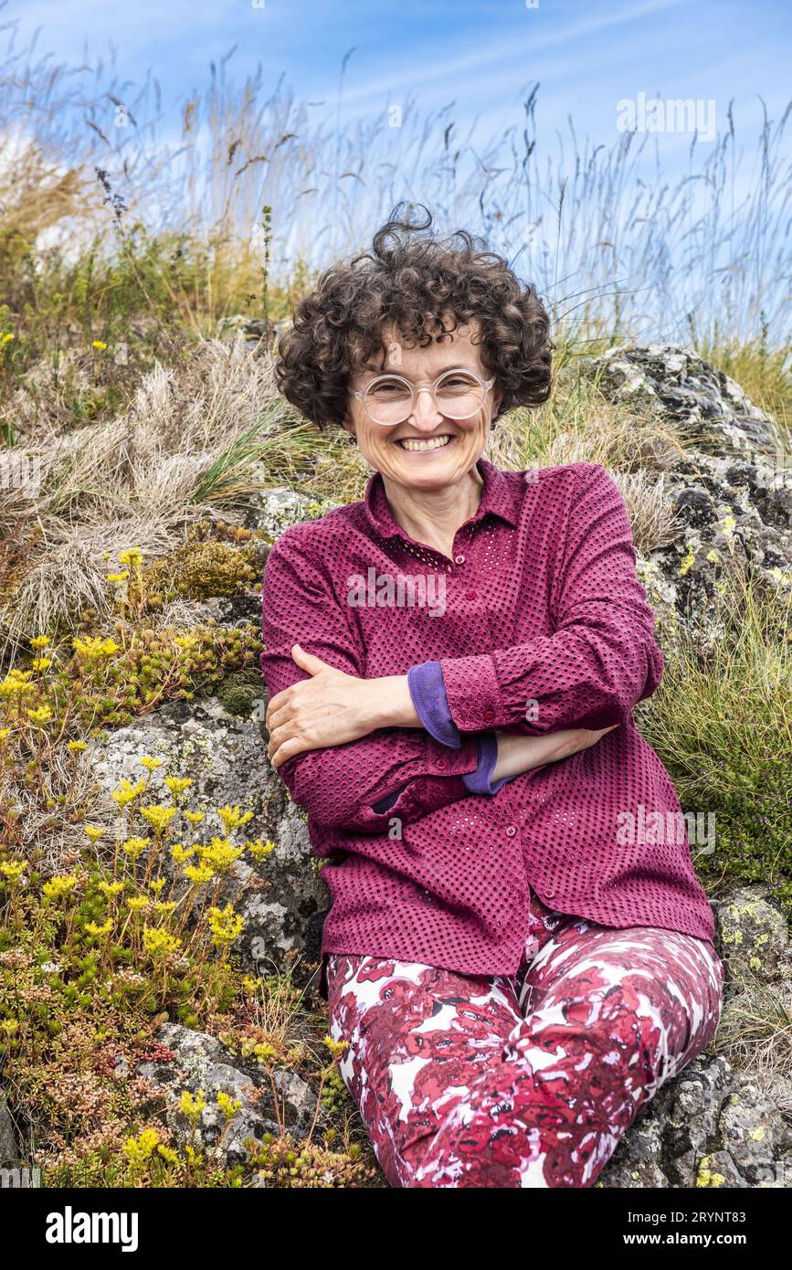 FRANCE. AUVERGNE. CANTAL (15). THE NOVELIST MARIE-HELENE LAFON ON HER ...