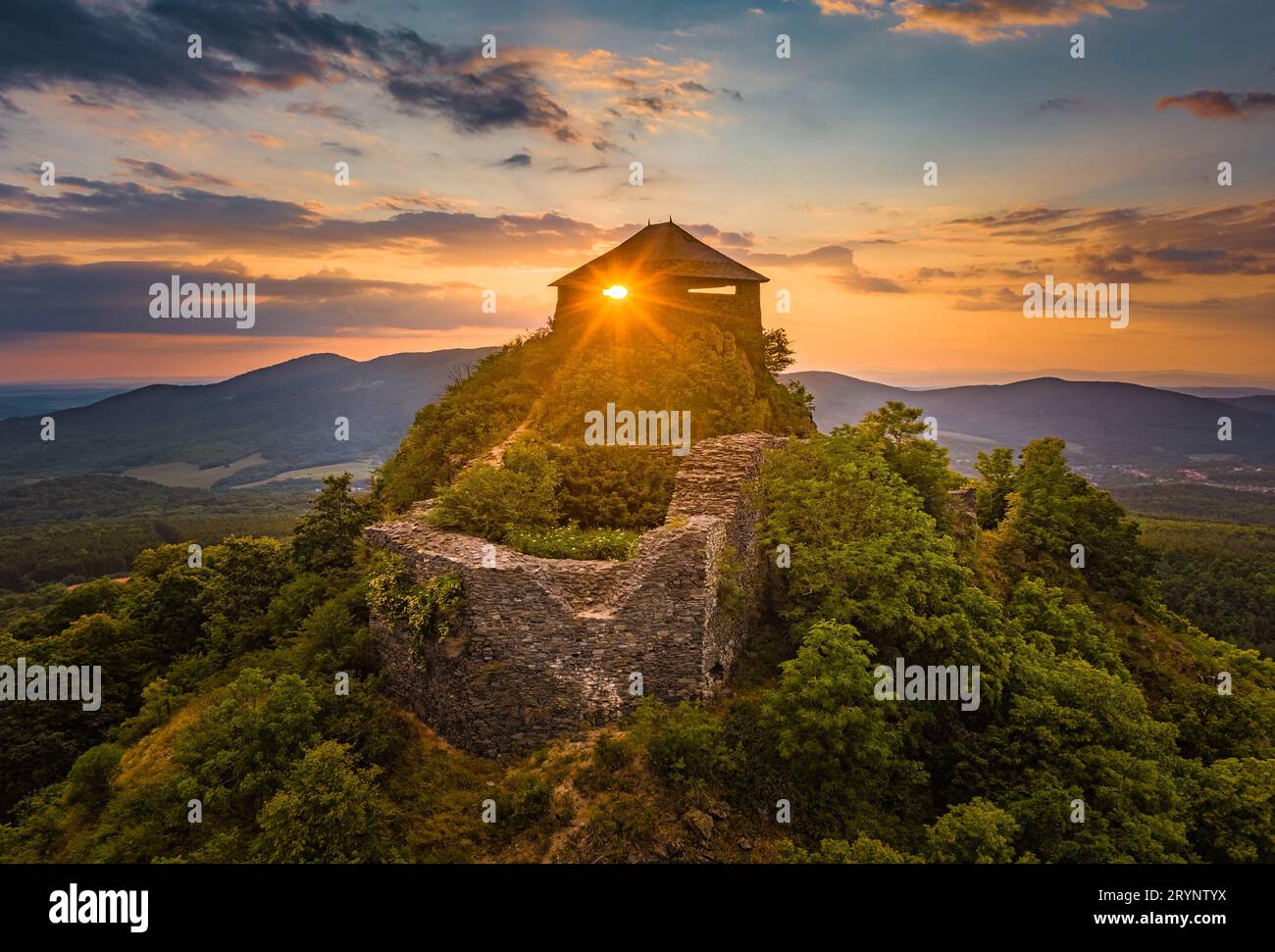 Salgotarjan, Hungary - Aerial view of the ruins of Salgo Castle (Salgo ...