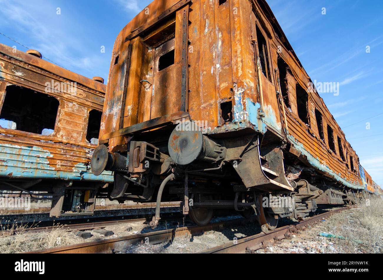Destruction the end abandoned damaged transportation hi-res stock ...