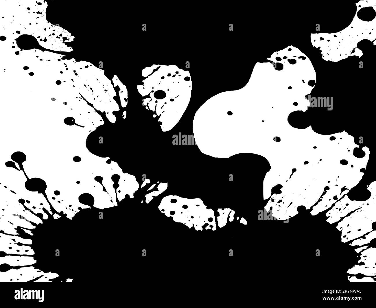 An isolated black ink splash on a white background Stock Photo - Alamy