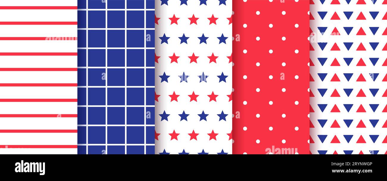 American backgrounds. 4th July seamless pattern. Patriotic textures ...