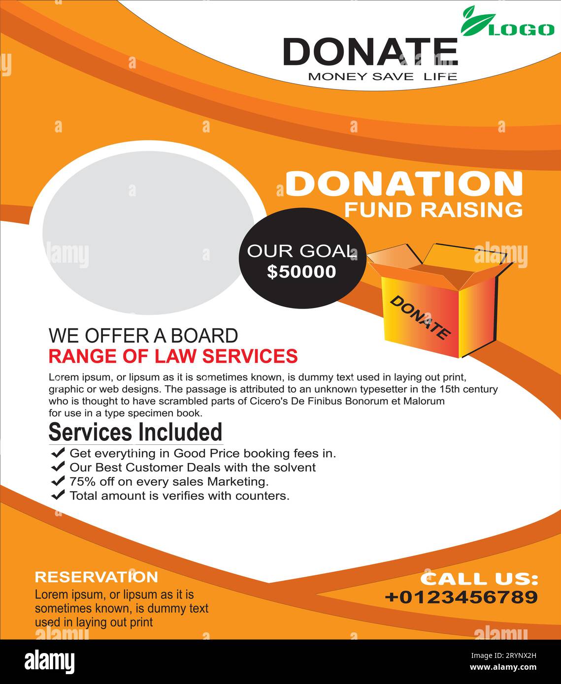 Donate money save life volunteering high Charity hospital flyer Stock ...