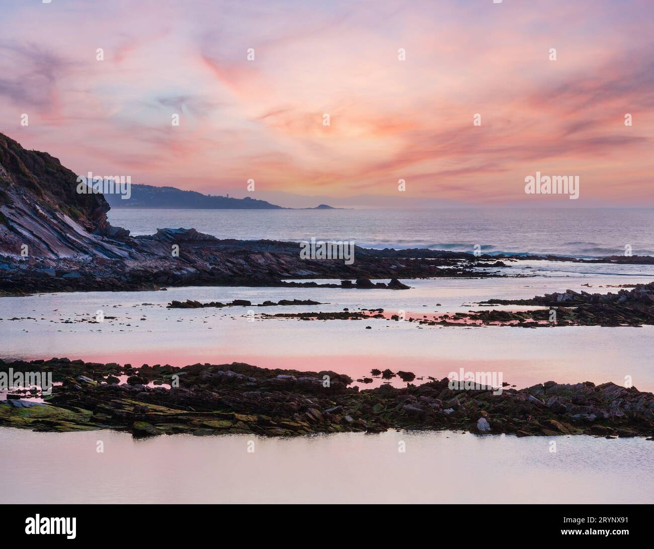 Sunset ocean view from beach Stock Photo - Alamy