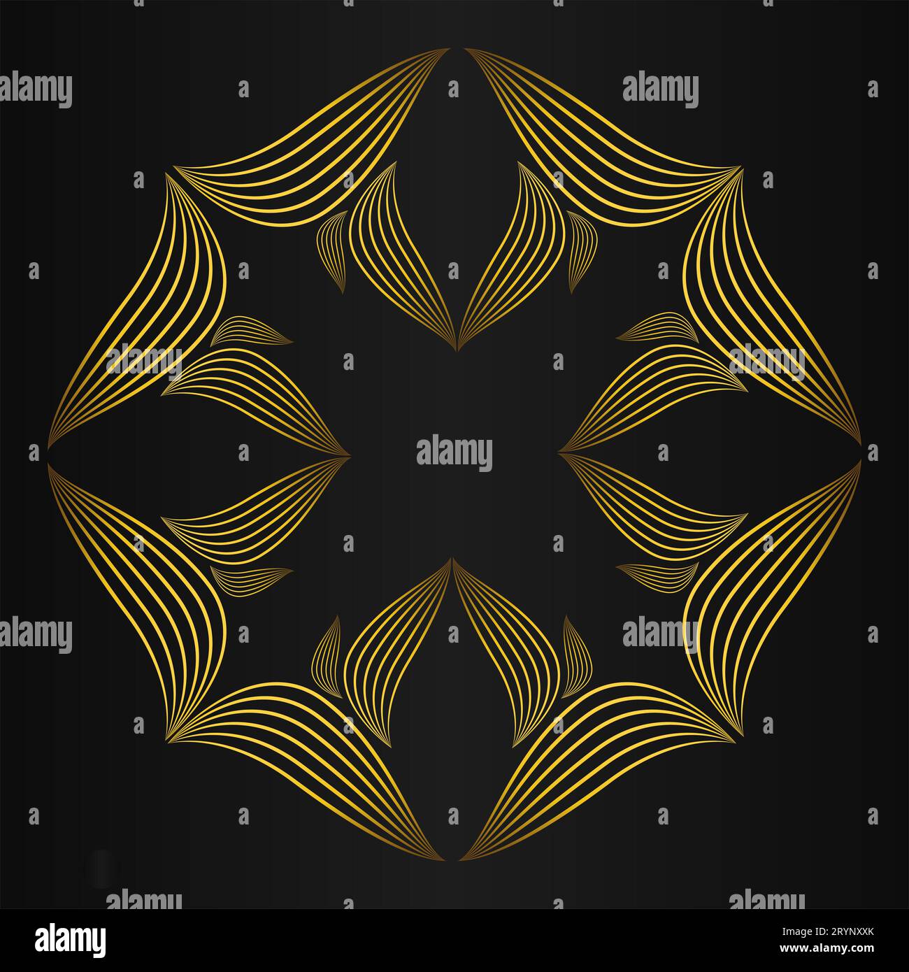 luxury gold floral decoration design Stock Photo - Alamy