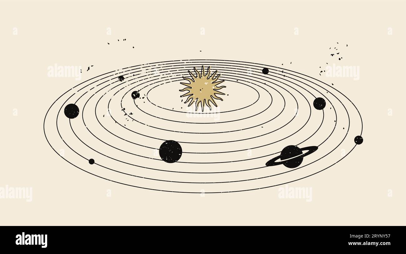 Solar system model vintage Stock Vector Images - Alamy