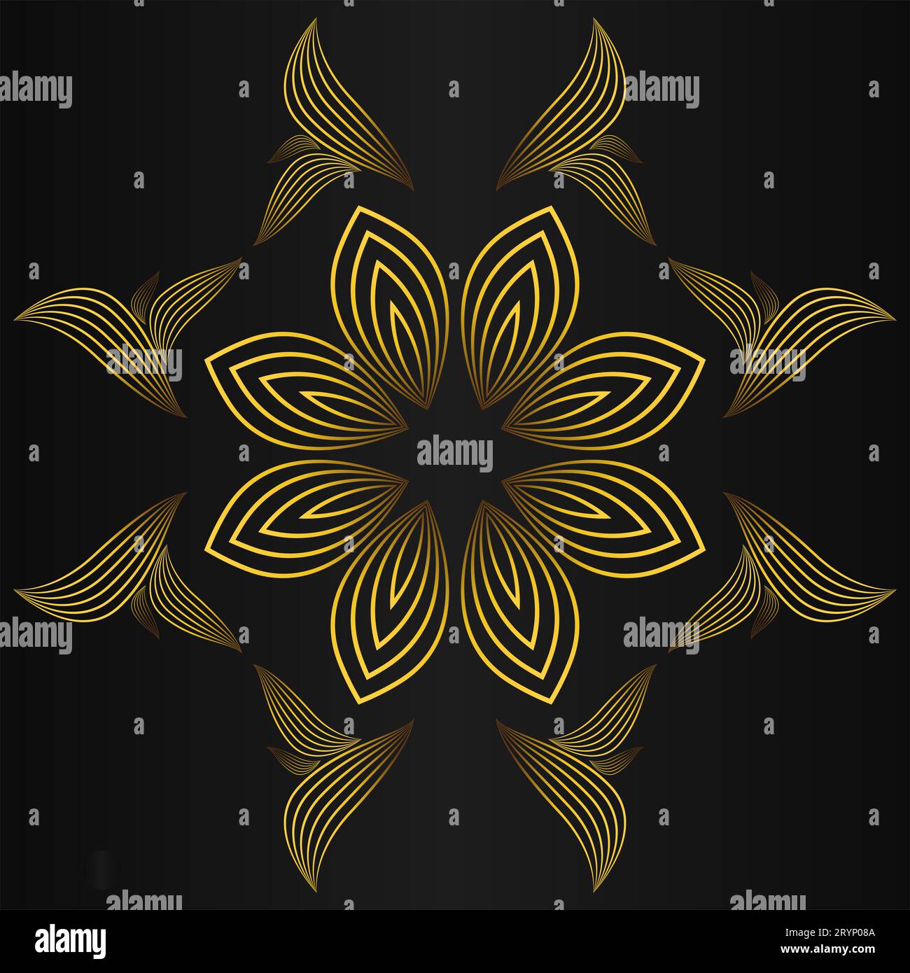 luxury gold floral decoration design Stock Photo - Alamy