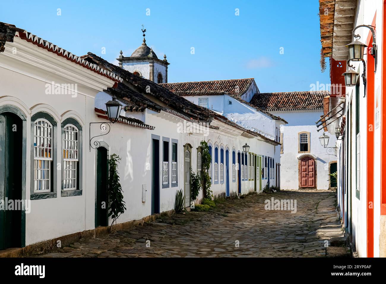 Typical cobblestone street church hi-res stock photography and images ...