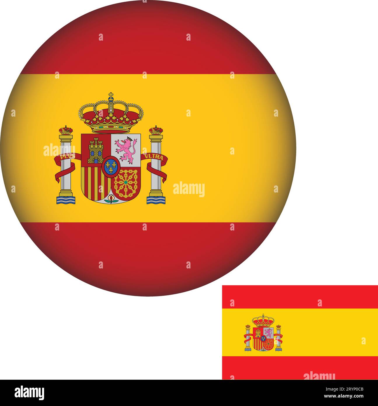 Spain Flag Round Shape Stock Vector Image & Art - Alamy