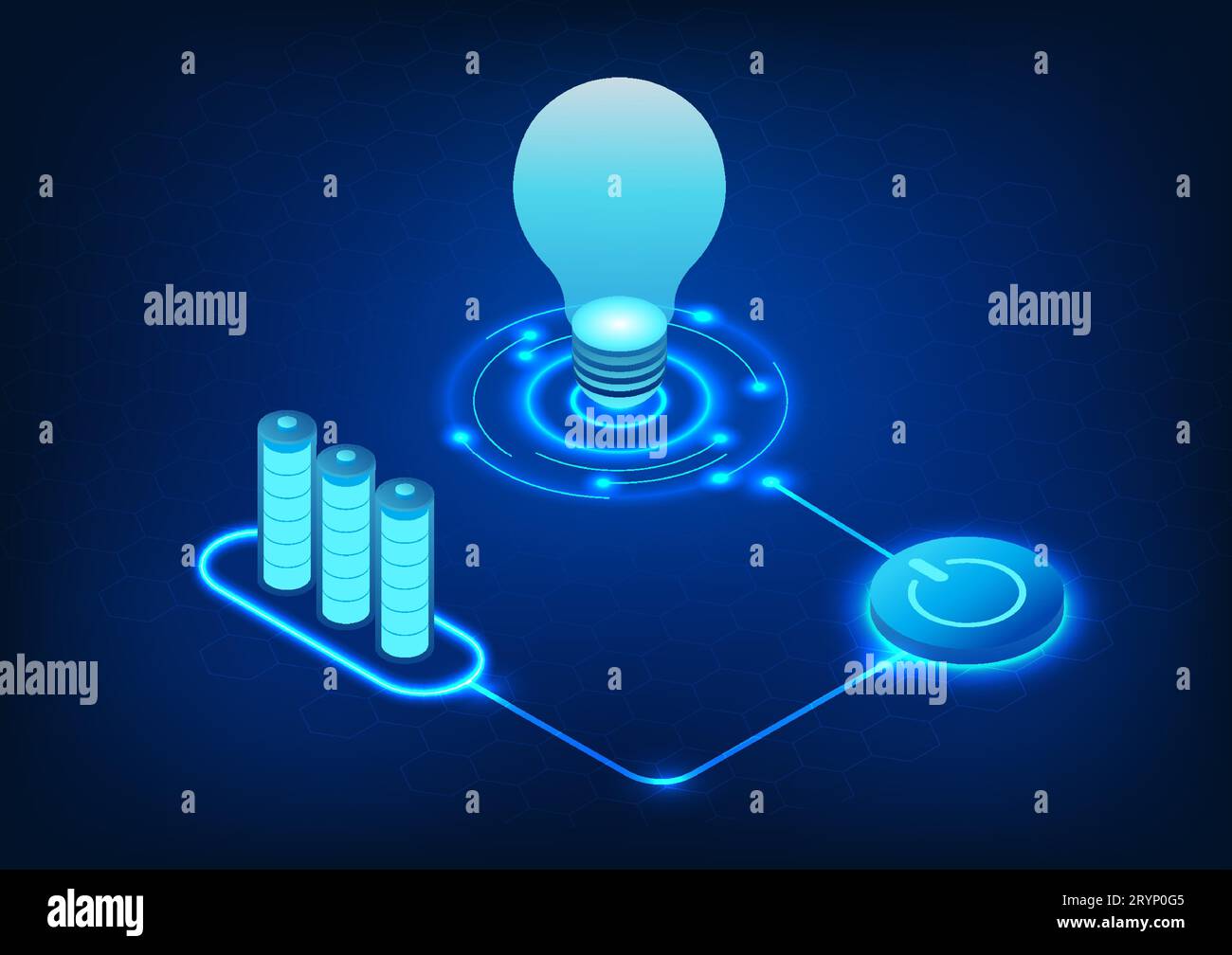 Battery technology releases energy by connecting to the power switch ...