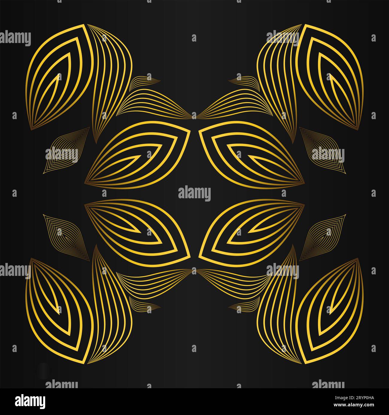luxury gold floral decoration design Stock Photo - Alamy