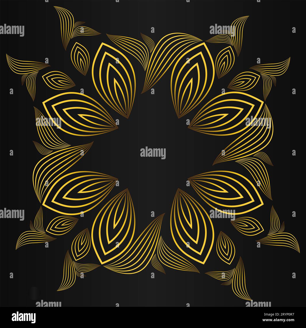 luxury gold floral decoration design Stock Photo - Alamy