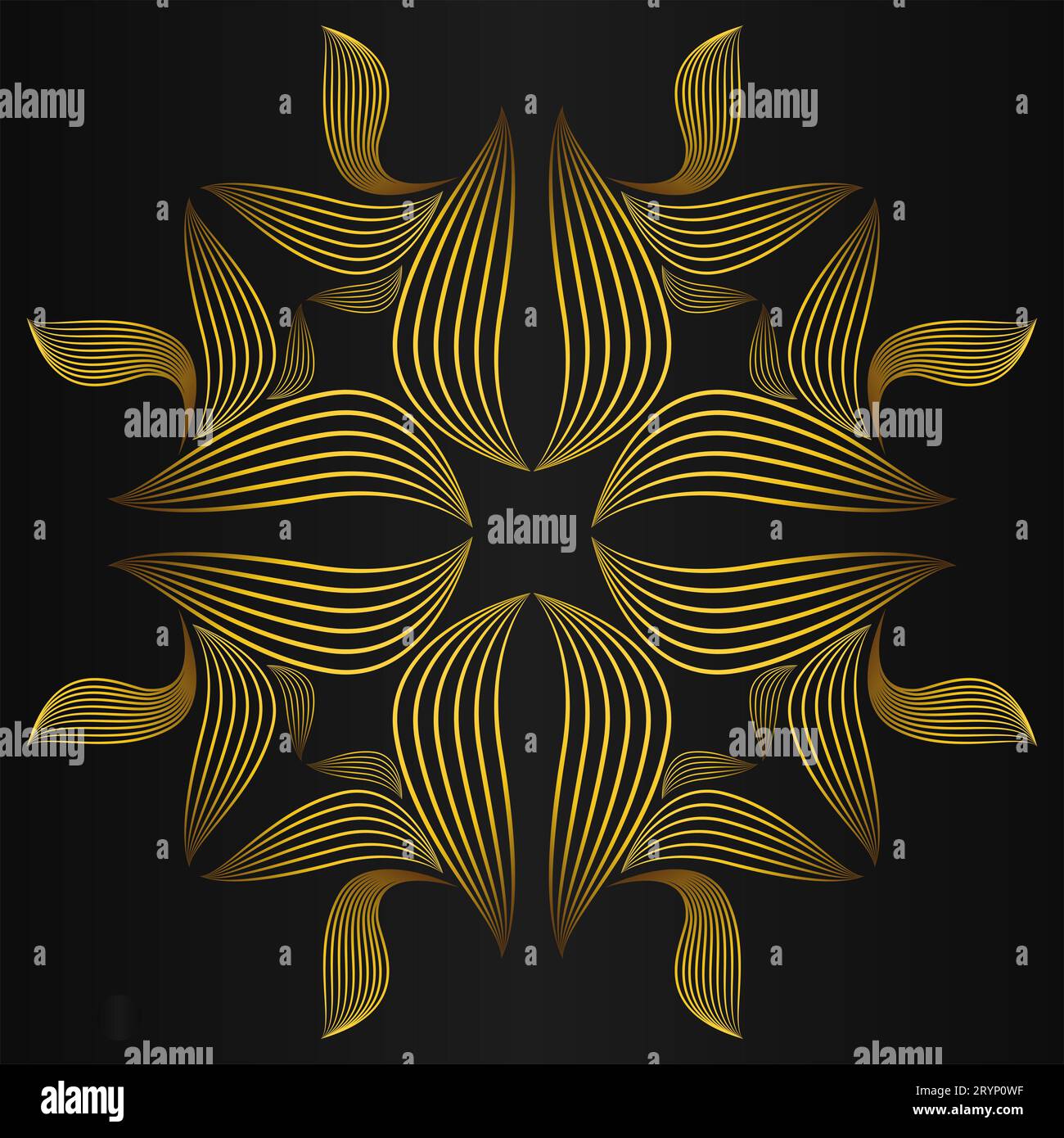 luxury gold floral decoration design Stock Photo - Alamy