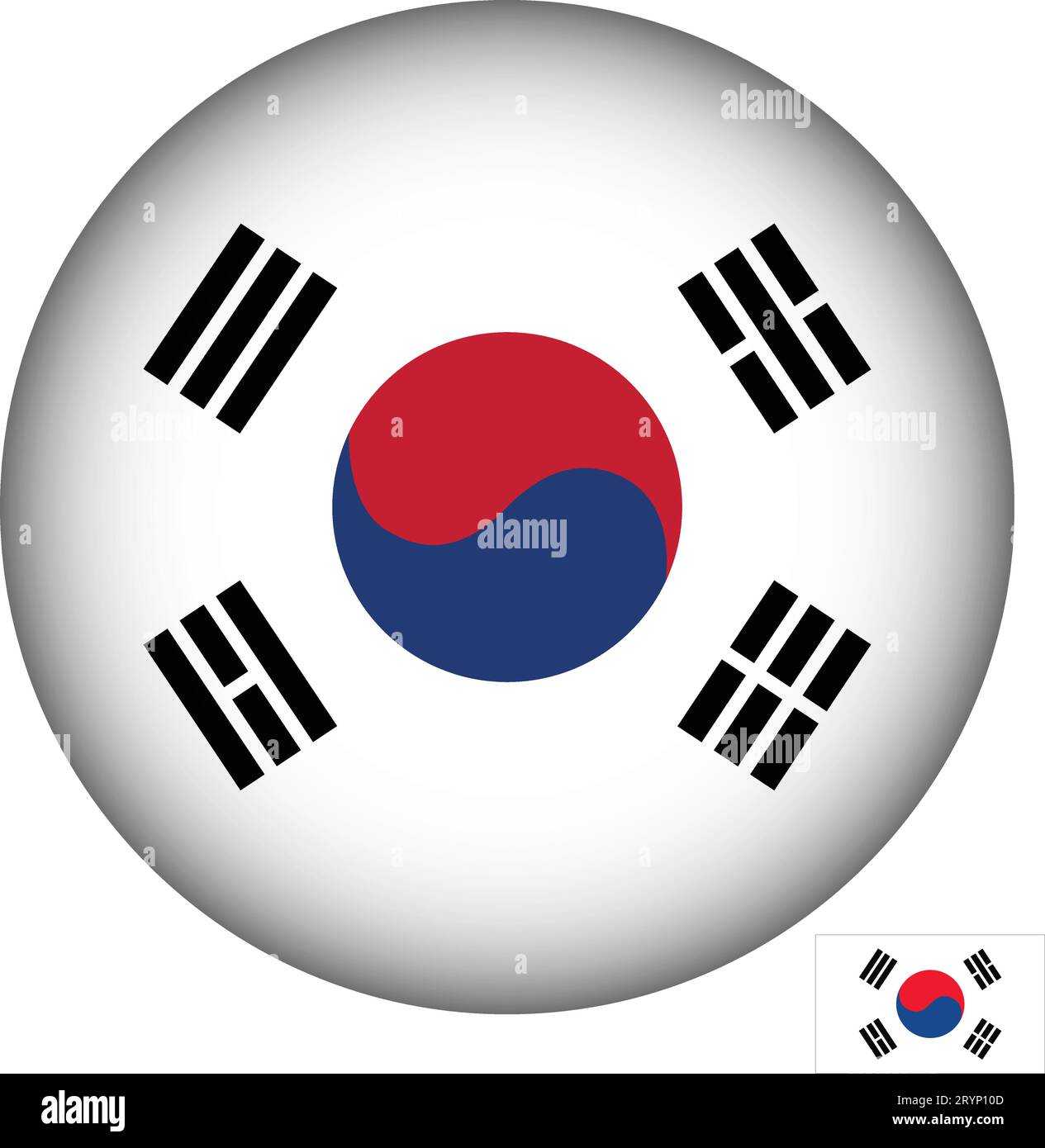 South Korea Flag Round Shape Stock Vector Image & Art - Alamy