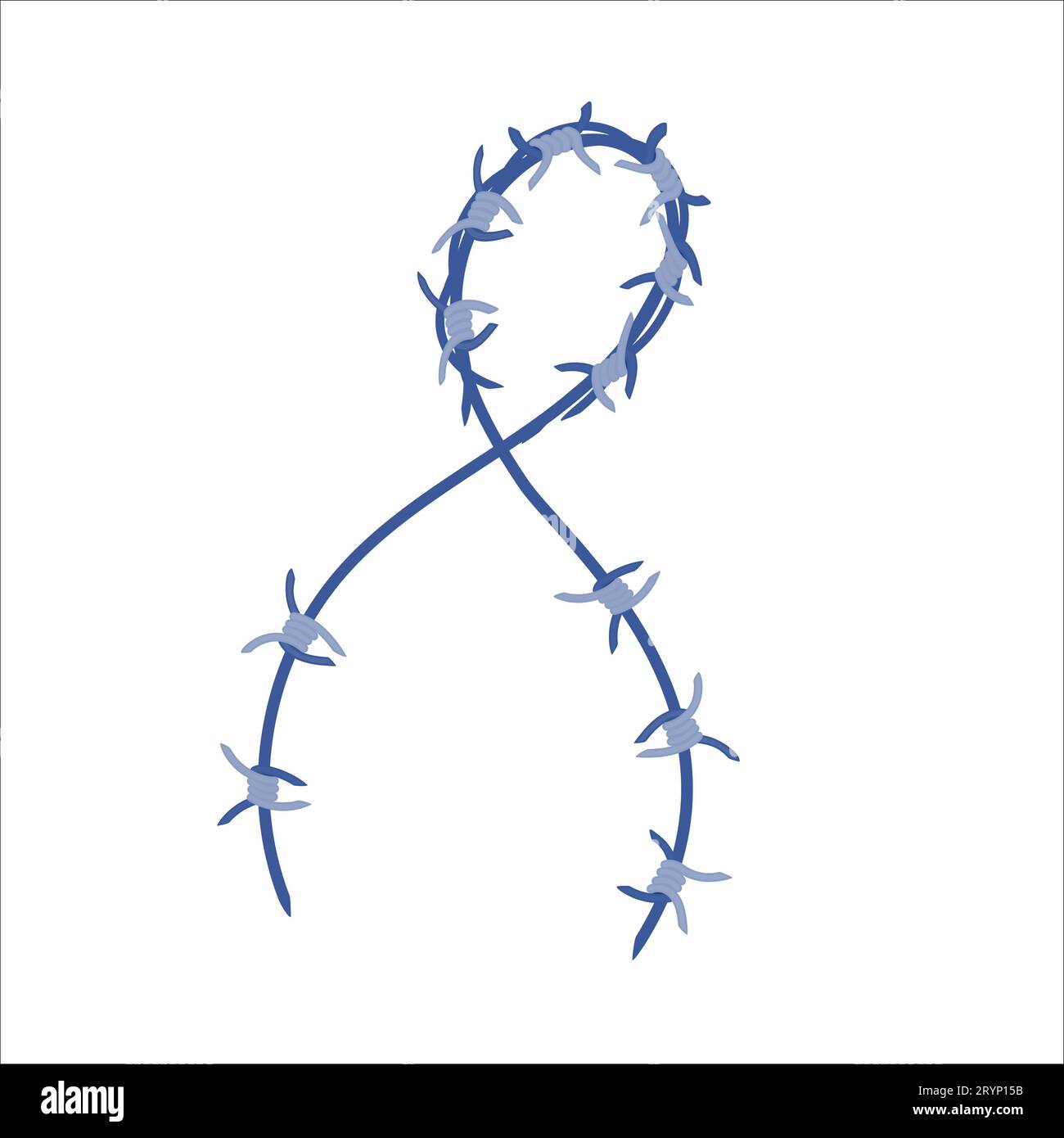 Barbed wire fence barrier ribbon frame illustration Stock Vector Image ...