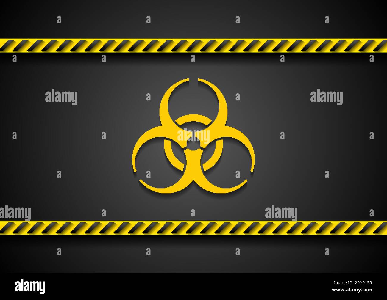 Biohazard symbol and danger tapes abstract background. Vector design ...