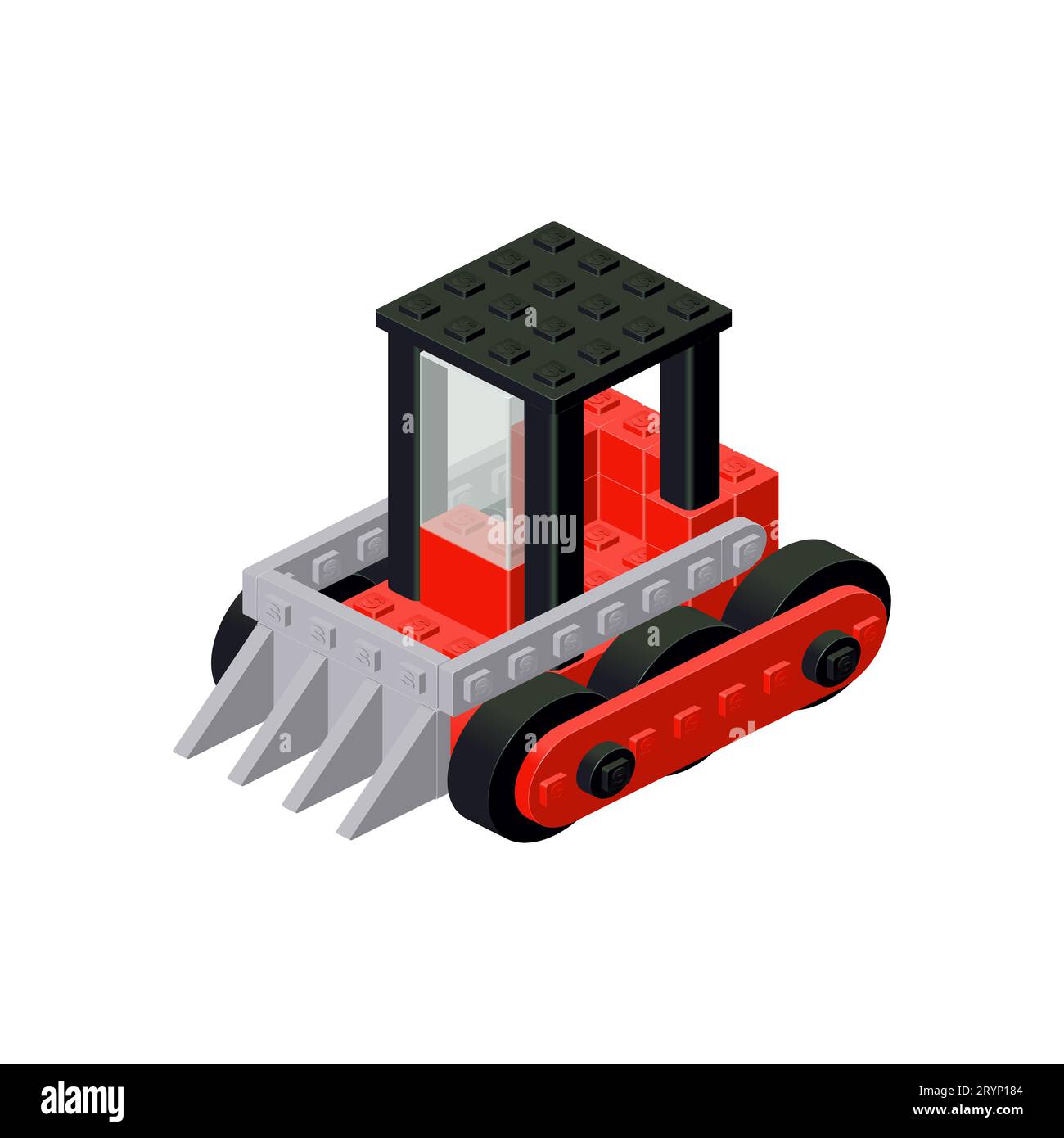 Red tractor in isometry. Vector Stock Vector Image & Art - Alamy
