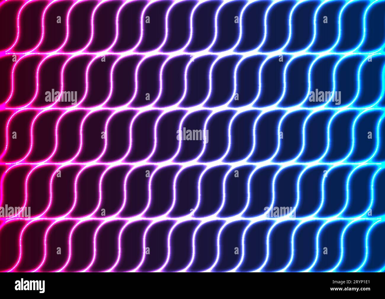 Blue ultraviolet neon curved wavy lines pattern abstract background ...