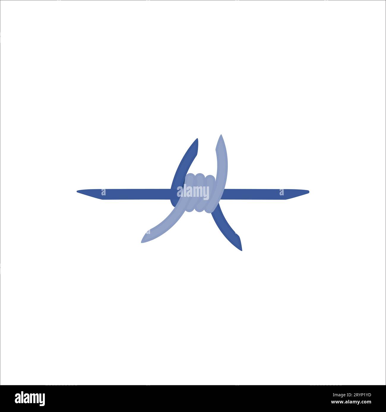 Sharp barbed wire fence barrier frame illustration Stock Vector Image ...