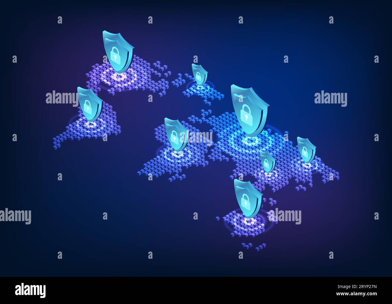 World map mixed with technology The pixelated world map above features ...
