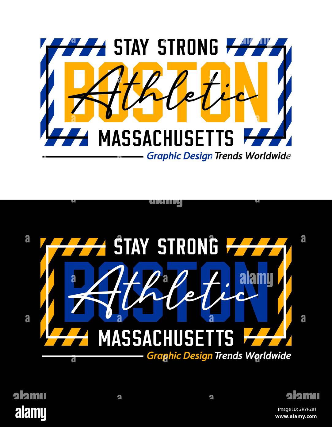 Boston Massachusetts city striped shape stay strong typeface ...