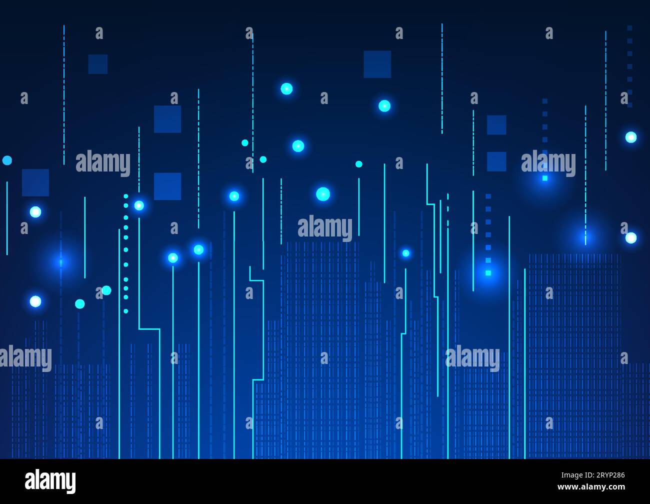 Circuit board technology background Use stripes to bring them together ...