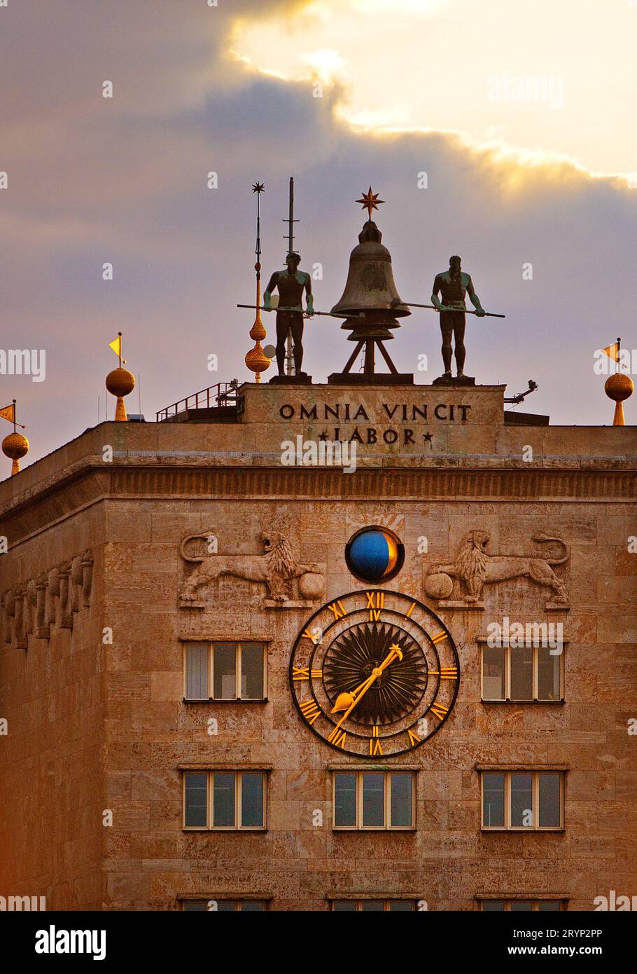 Clock tower, tower clock and striking mechanism with bellmen ...