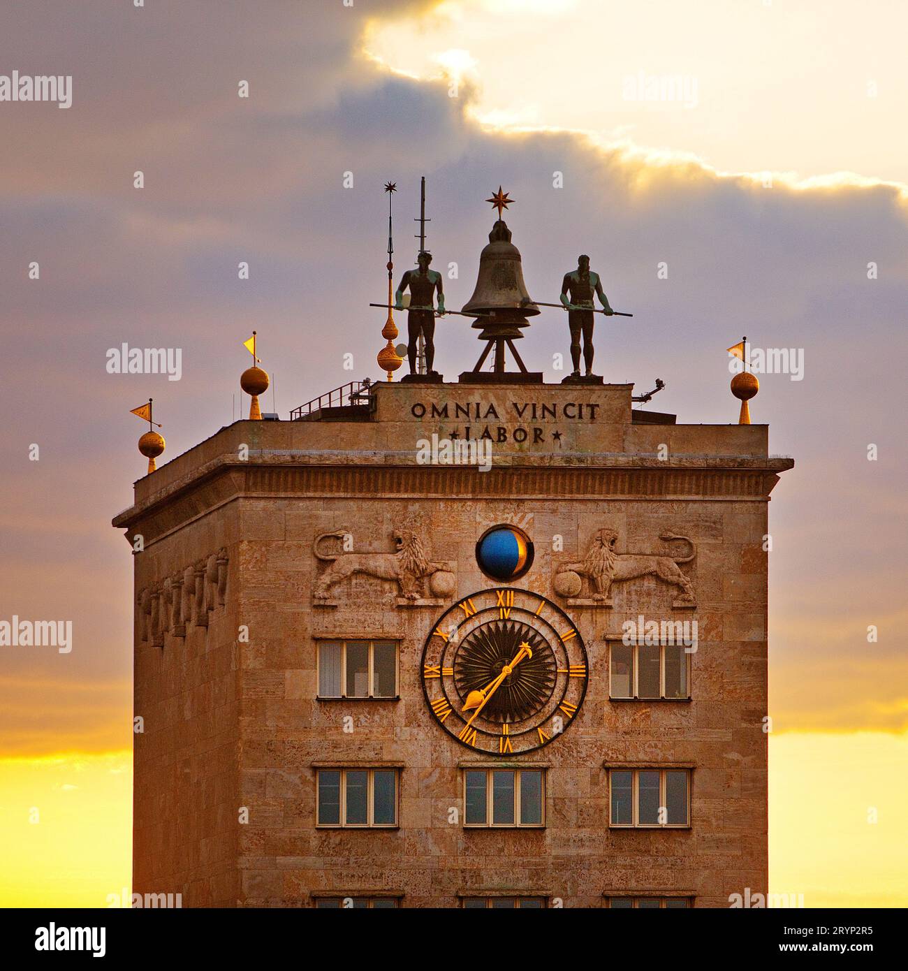 Clock tower, tower clock and striking mechanism with bellmen ...