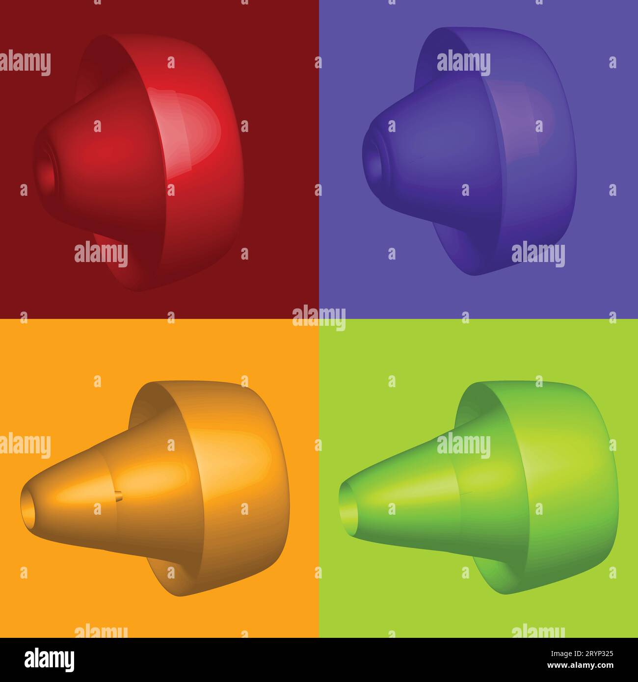 a group of set creative 3d vector realistic with 4 color variations ...