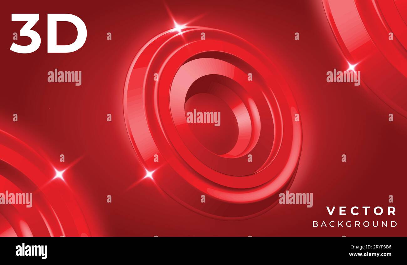 flat 3d style gradient red color with light effect background design ...