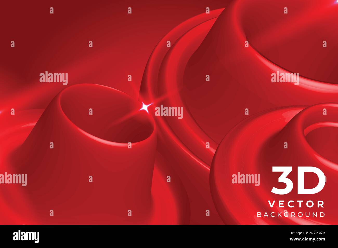 futuristic 3d style circle gradient red color background design vector ...