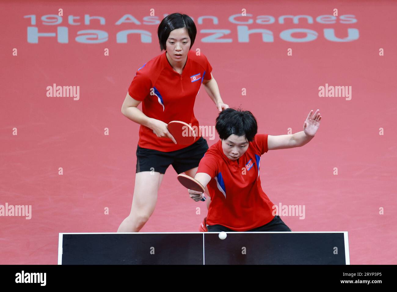 Hangzhou, China's Zhejiang Province. 2nd Oct, 2023. Cha Suyong(L)/Pak ...