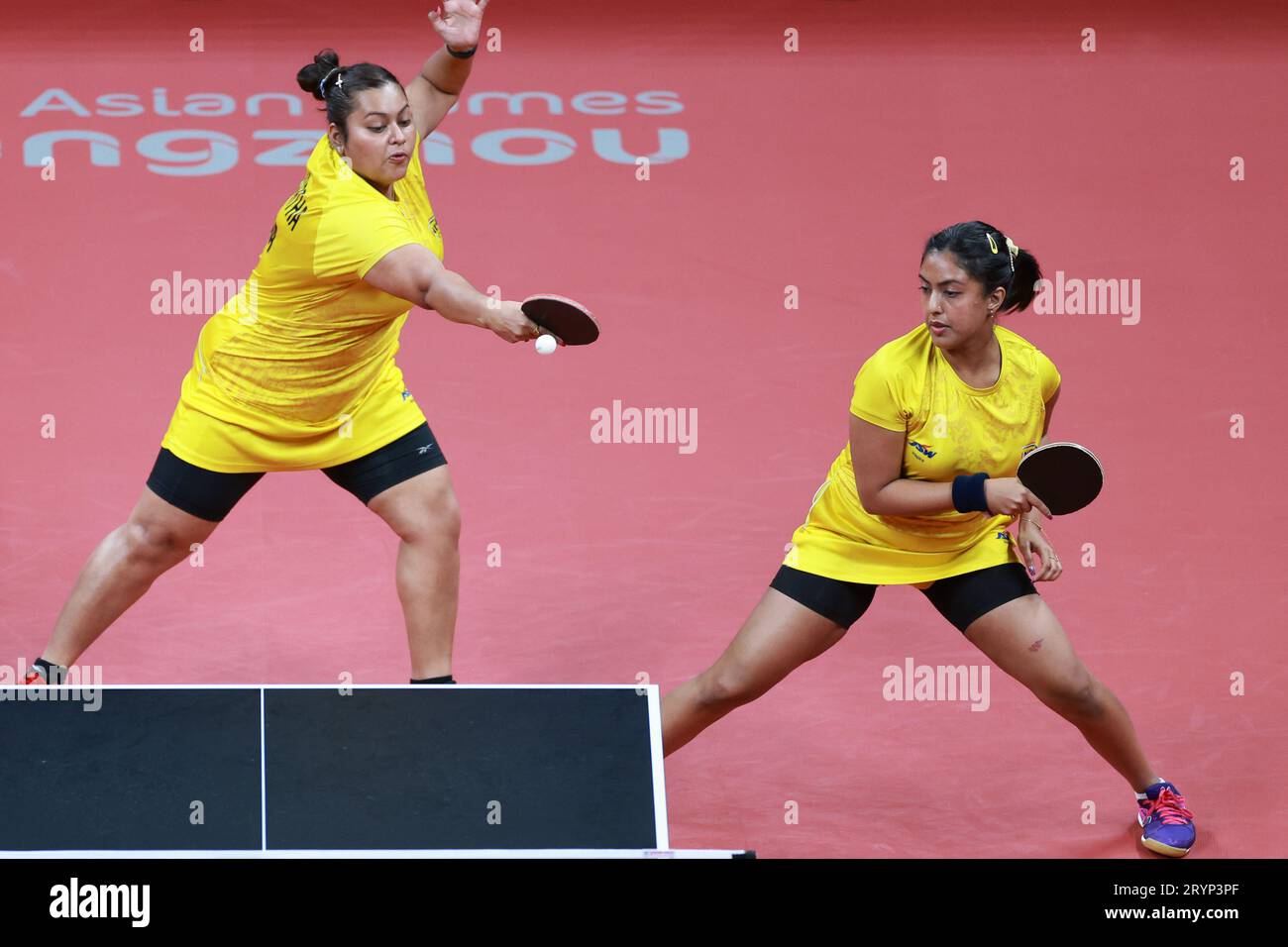 Hangzhou, China's Zhejiang Province. 2nd Oct, 2023. Sutirtha Mukherjee(L)/Ayhika Mukherjee of ...