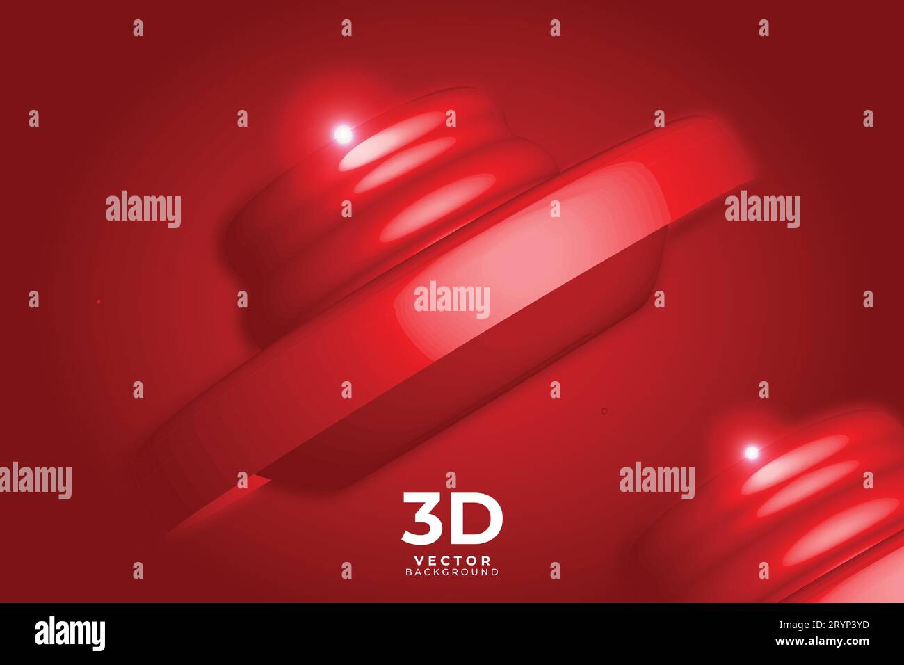flat 3d style red color with light effect background template Stock ...