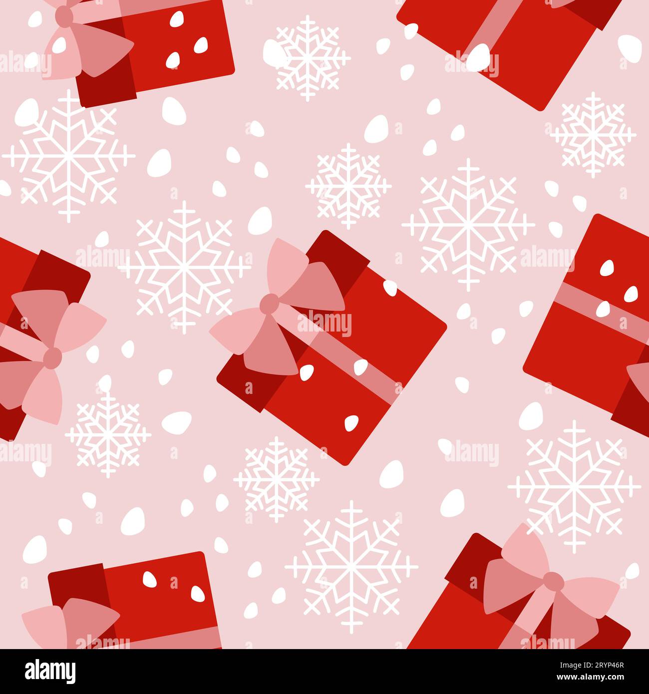 Christmas gift boxes vector pattern in retro style. Seamless background ...