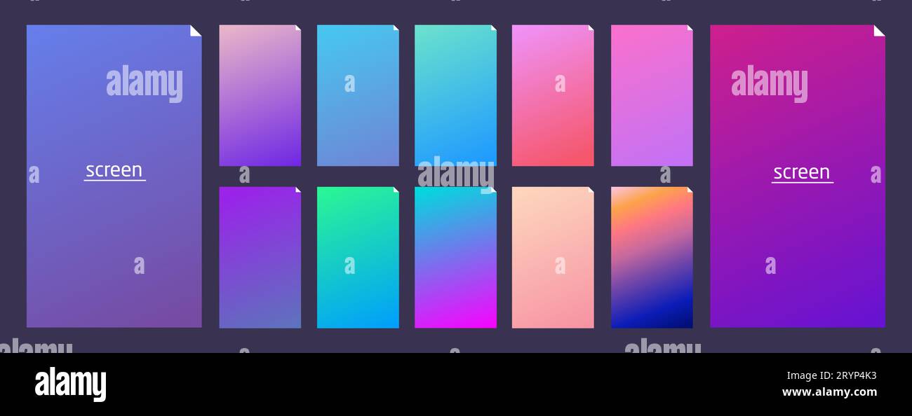 Soft pastel gradient smooth and vibrant color background set for devices, pc and modern ...